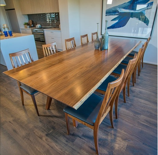 Yendon Dining Table Blackwood bark edge natural finish – Ballarat ...