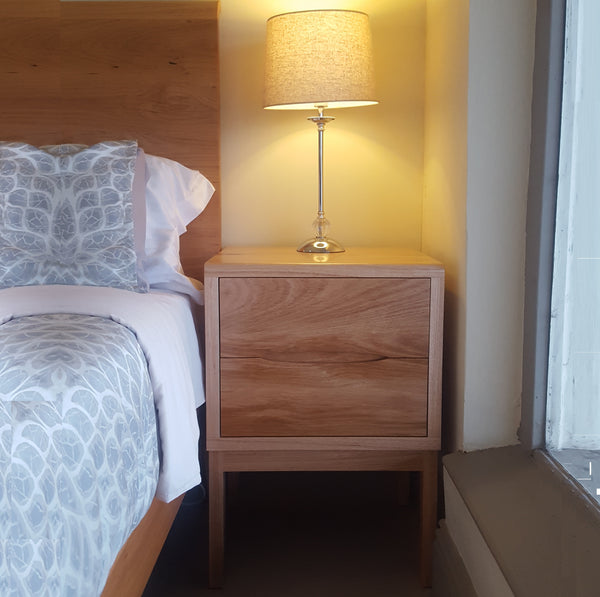 Solid timber bedside table with two or three drawers, – Ballarat ...