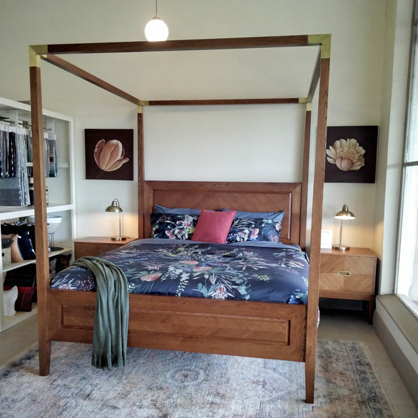 Tall solid timber bedhead in Australian hardwood available now ...